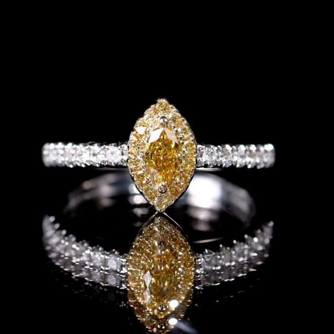 High End Yellow Diamond Ring/earth Mined Natural Yellow Diamond Ring ...