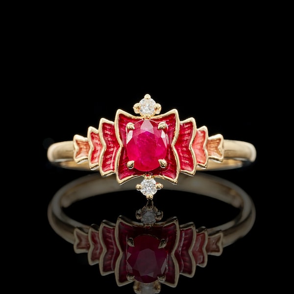 Art Deco Ruby Ring - Etsy
