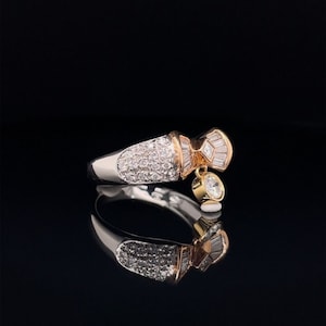 18k Gold Cluster Multi-stone Diamond Wedding Ring/over Time Engagement ...