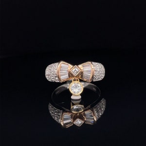 18k Gold Cluster Multi-stone Diamond Wedding Ring/over Time Engagement ...
