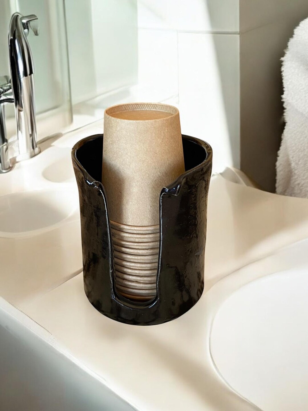 Gloss Black 3-ounce Dixie Cup Holder - Stylish Solo Cup Dispenser for ...