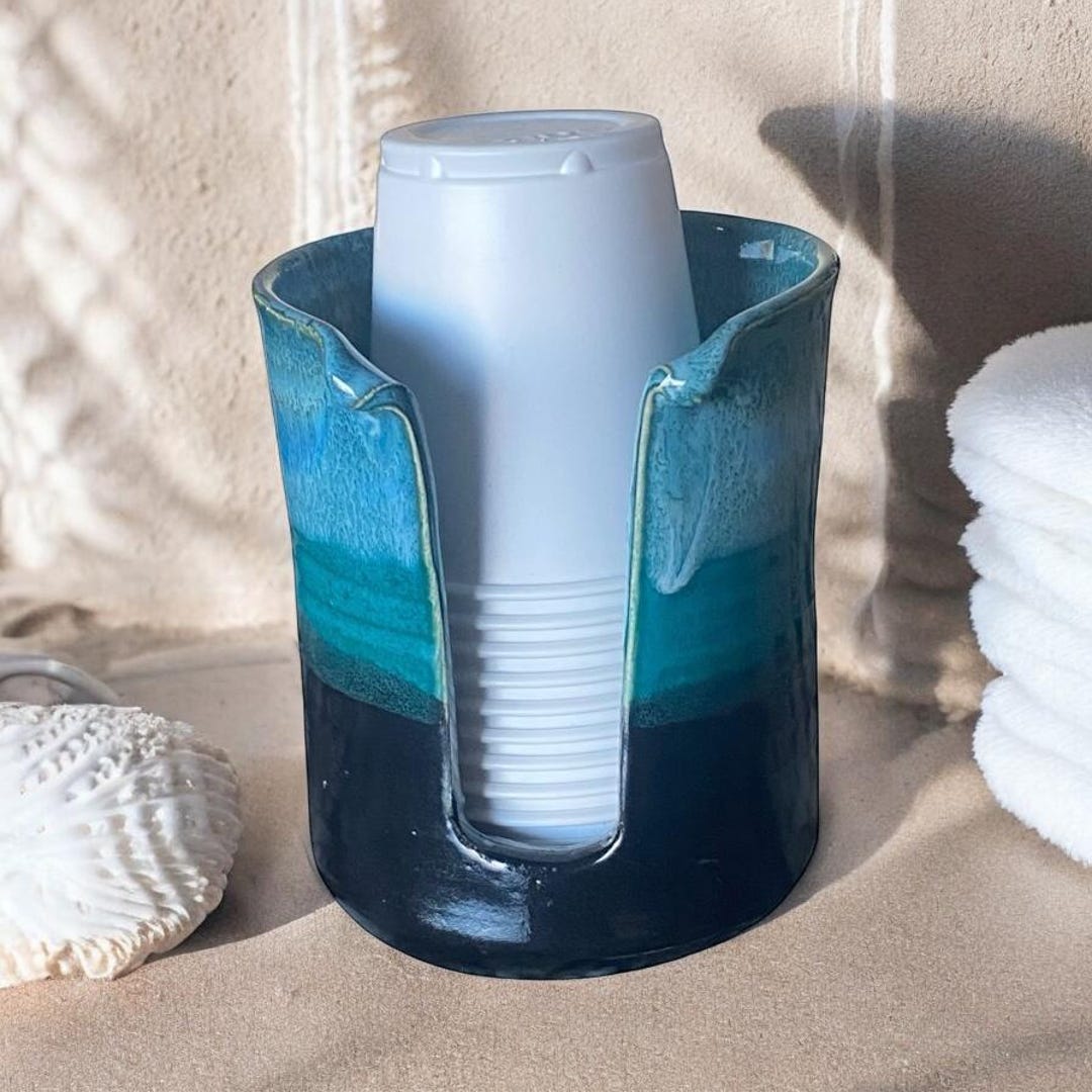 Made to Order - Turquoise and Black 3-ounce Dixie Cup Holder - Stylish ...