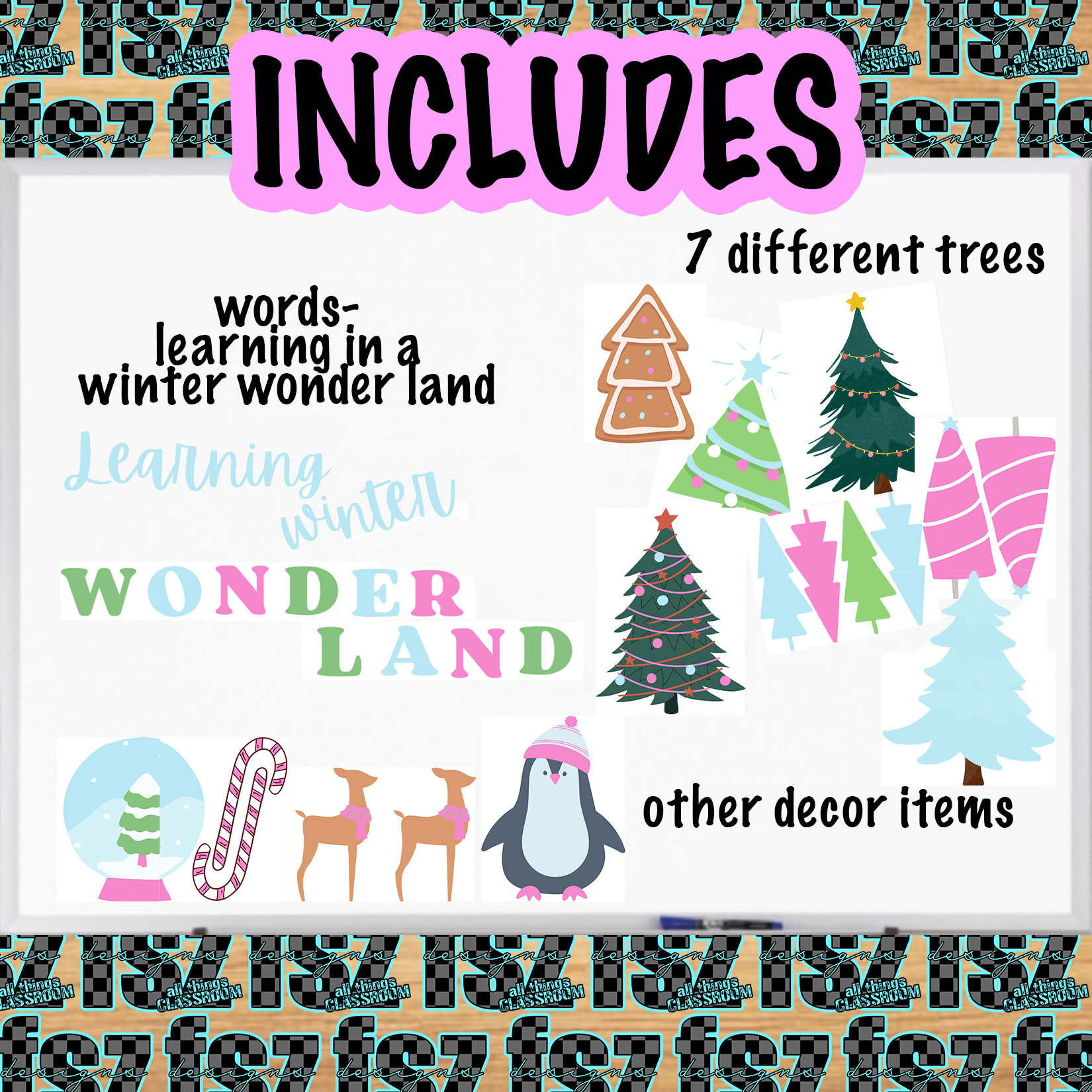 Learning in a Winter Wonder Land Digital Download Bulletin Board - Etsy