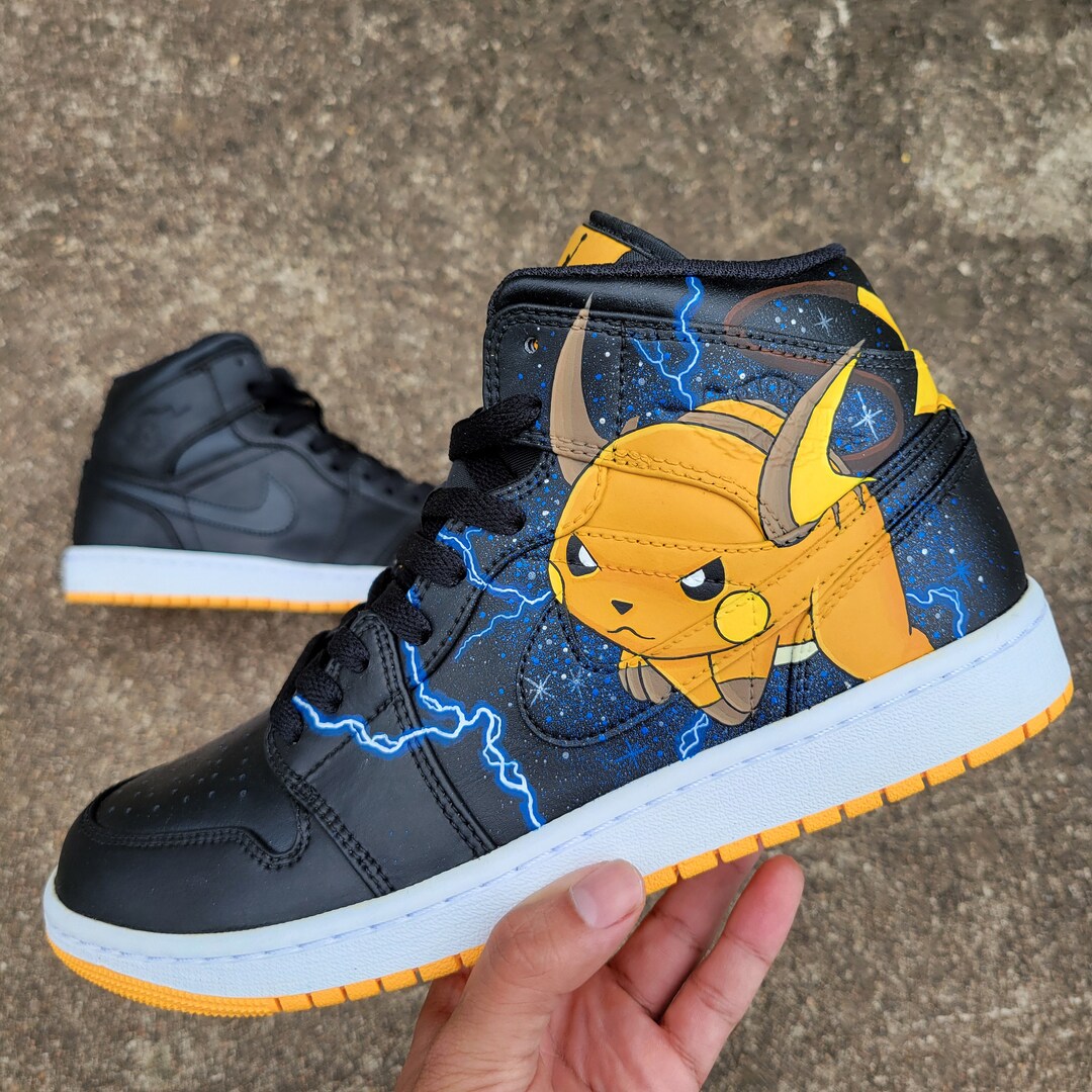 Jordan 1 Custom Pokemon Raichu Sneakers - Etsy