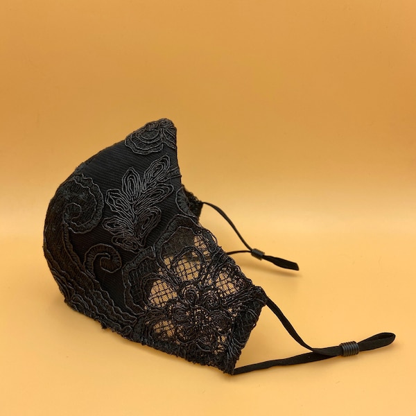 Black Lace Mask - Etsy