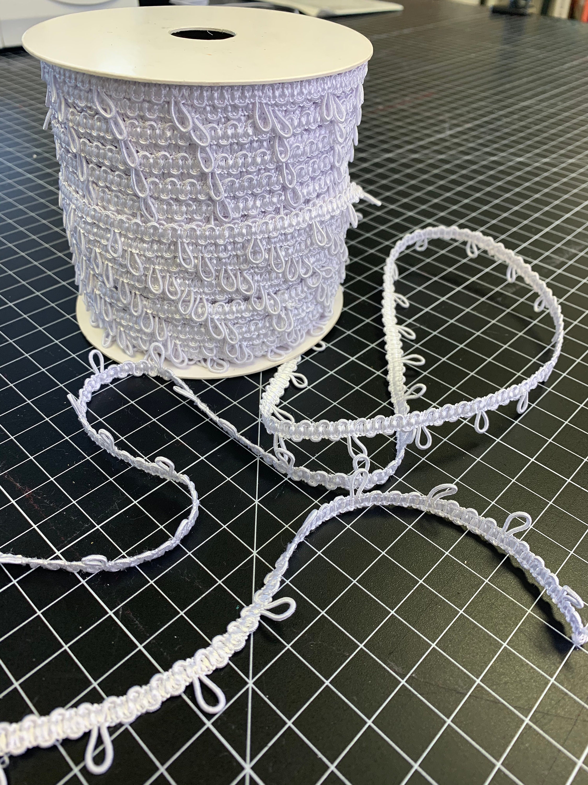 White Elastic Button Looping 1/2. Price is per yard. | Etsy