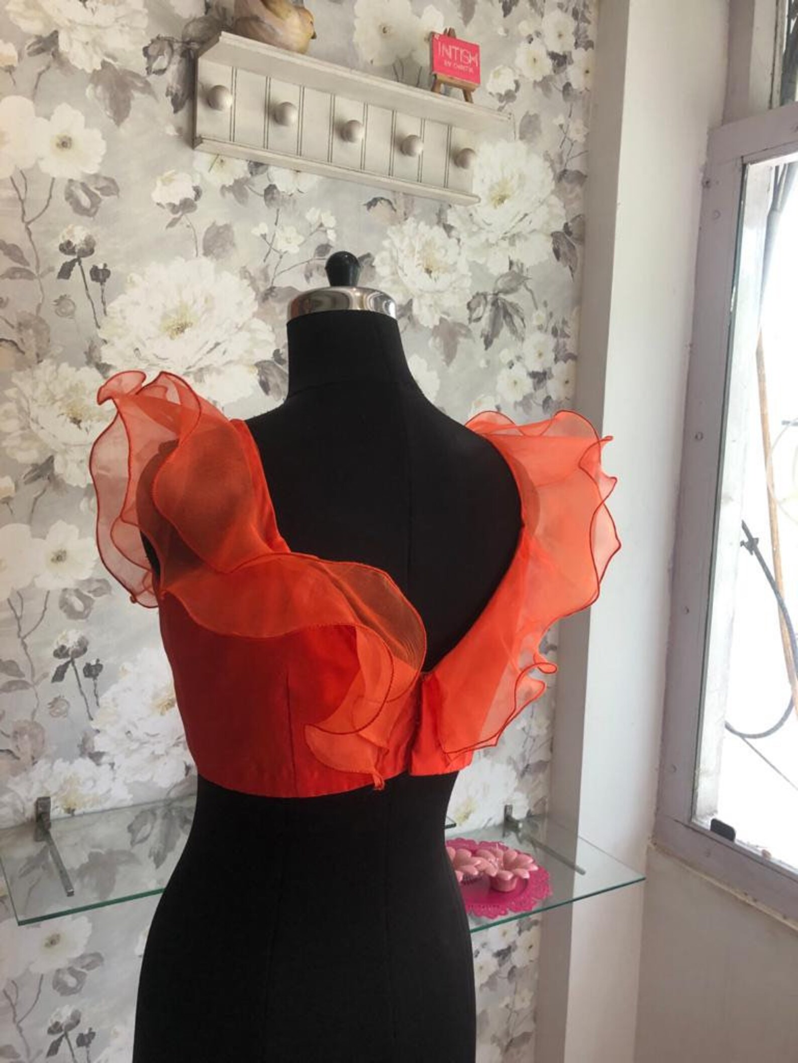 Orange Ruffle Blouse - Etsy