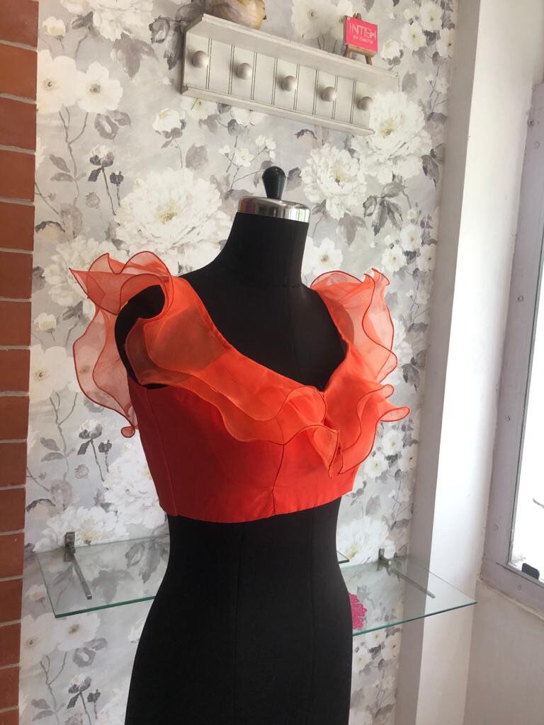 Orange Ruffle Blouse - Etsy