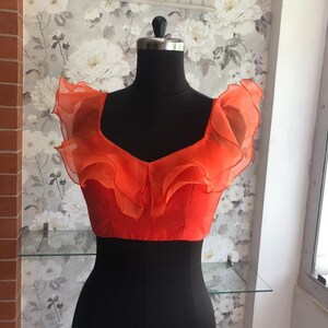 Orange Ruffle Blouse - Etsy