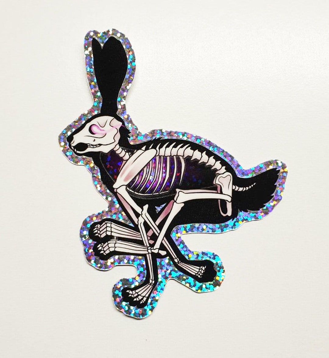 Hare Skeleton 4 Inch Holographic Vinyl Sticker - Etsy