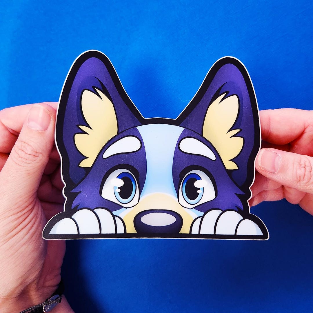 Cattle Dog Puppy Peeker Sticker - Matte Vinyl - Etsy
