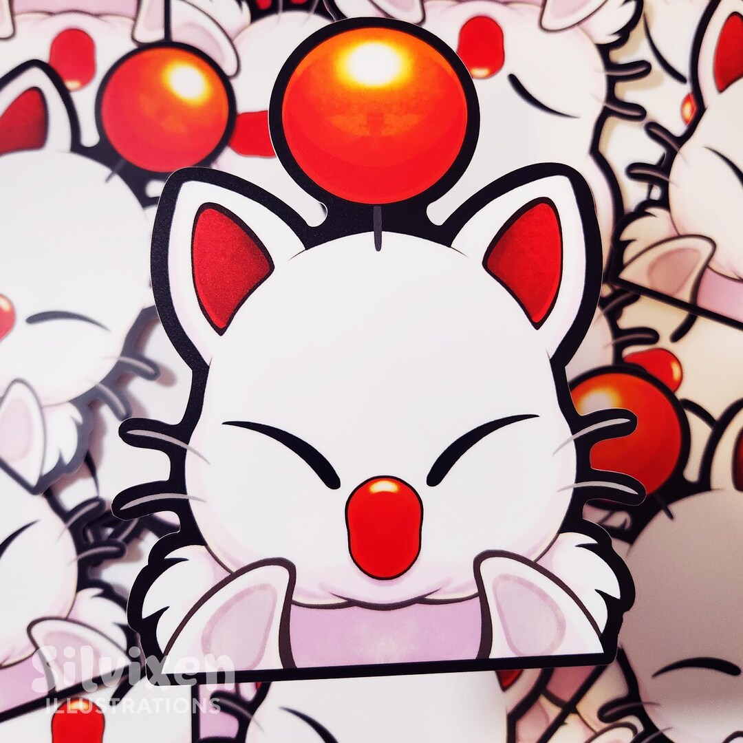 Moogle Peeker Sticker - Matte Vinyl - Etsy