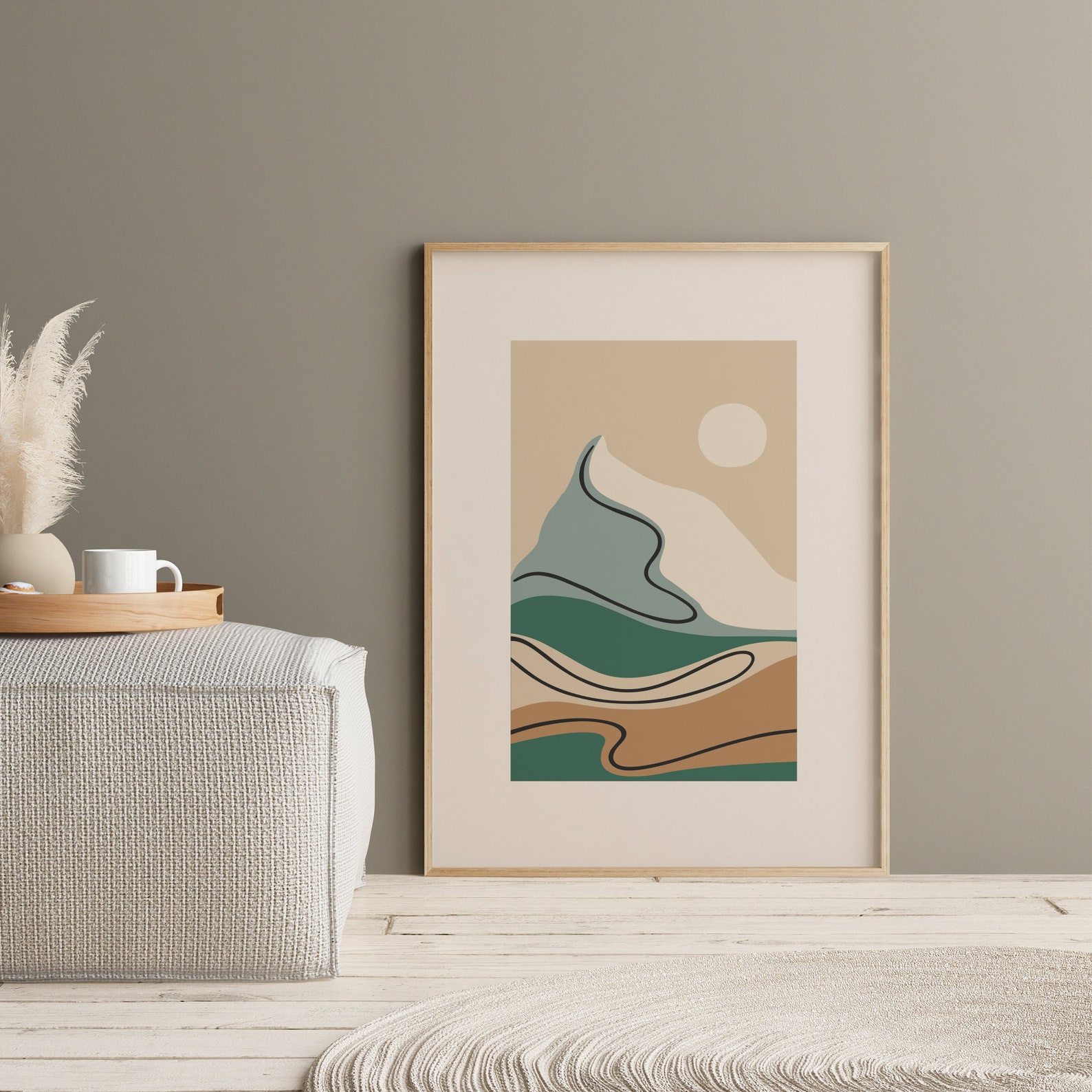 Minimalist wall art set 6 printed posters pastel colour boho | Etsy