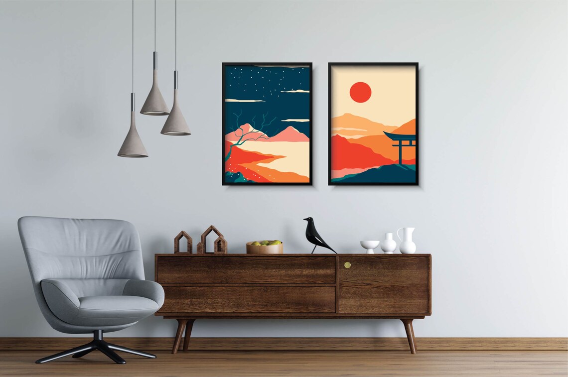 Japanese Print Art, Mid Century Print, Modern Art Print, Asian Print ...