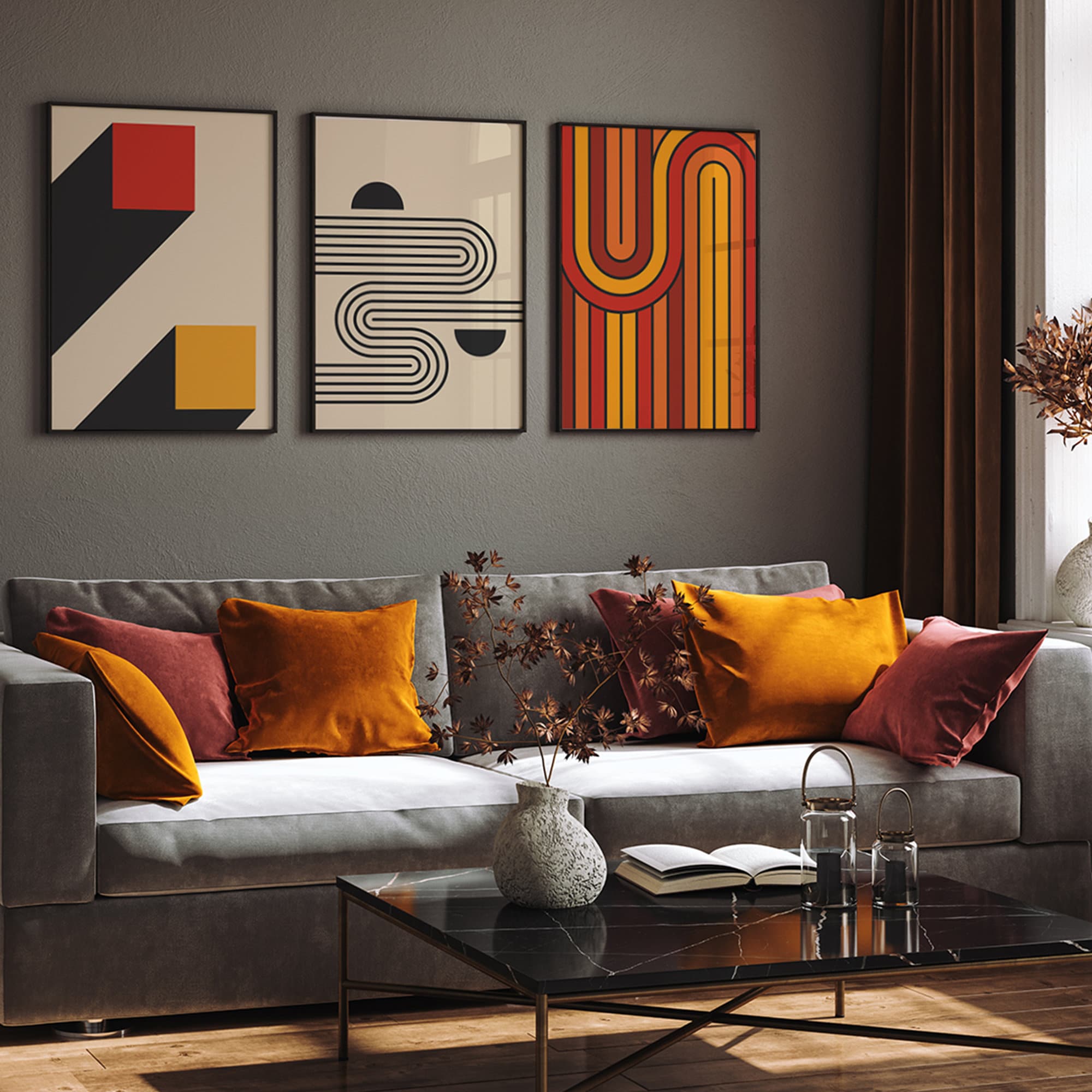 Modern Retro Art Print Set Vintage Posters 70s Art Prints - Etsy