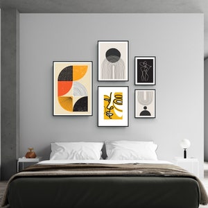 Minimalist Gallery Wall, Modern Set of 5 Posters, Graphic Art, Home ...