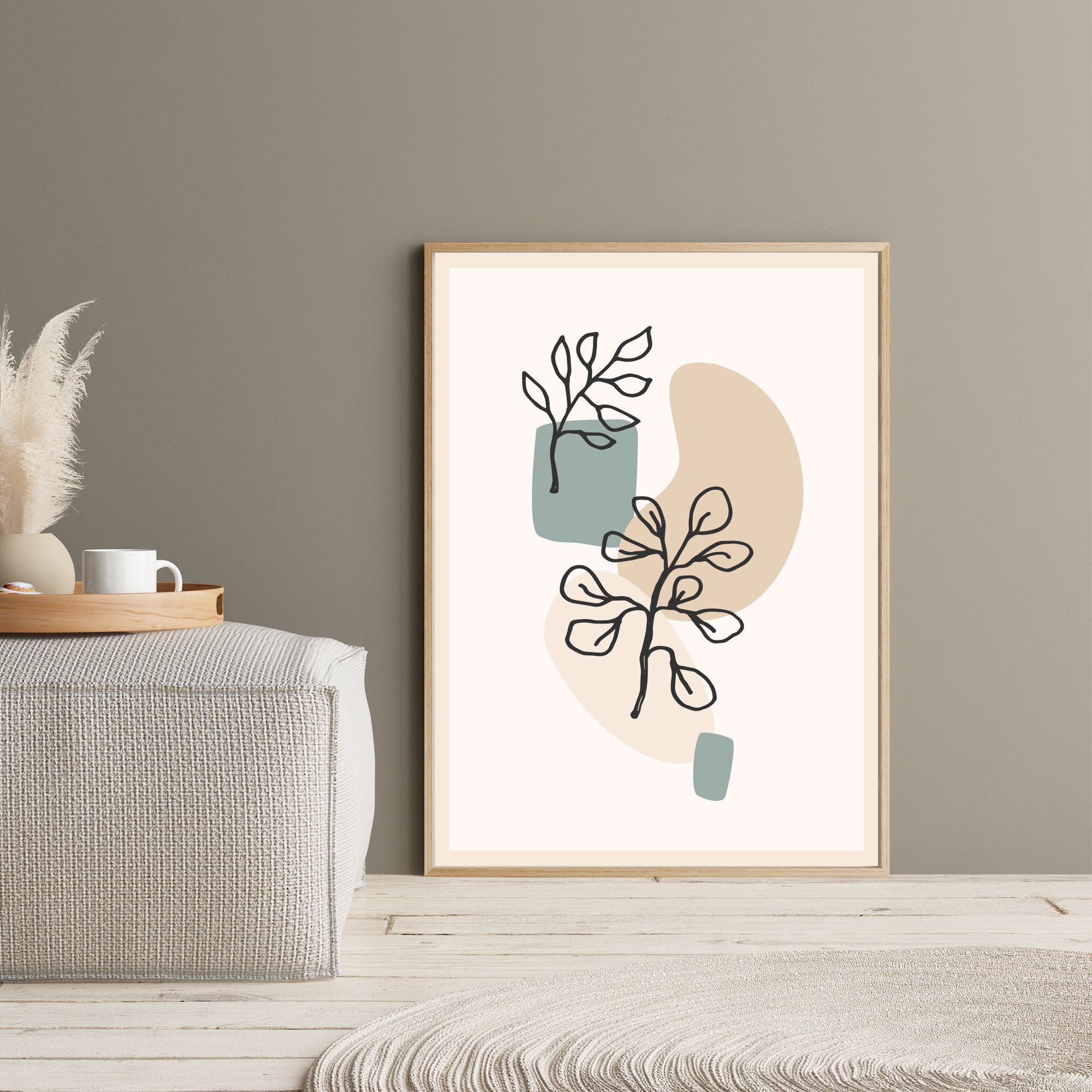 Minimalist wall art set 6 printed posters pastel colour boho | Etsy