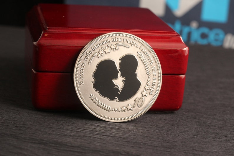 Family Memory Wedding Silver Coin Custom Gift for Husband Wife ...