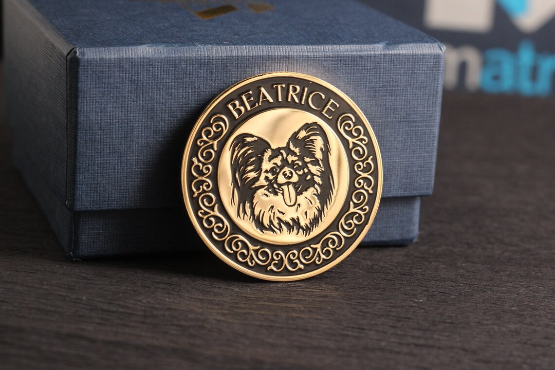 Coin with pet portrait for Pet Lover Personalized Gift for | Etsy