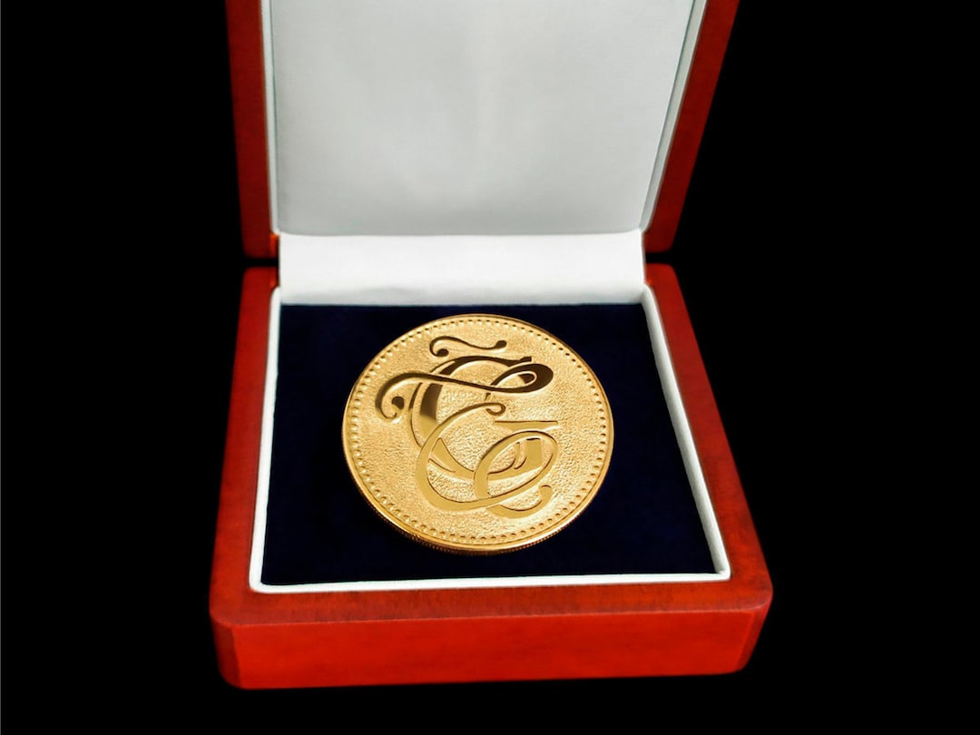 Golden Initials Letters Custom Coin Wedding Groom Gift or Boyfriend ...