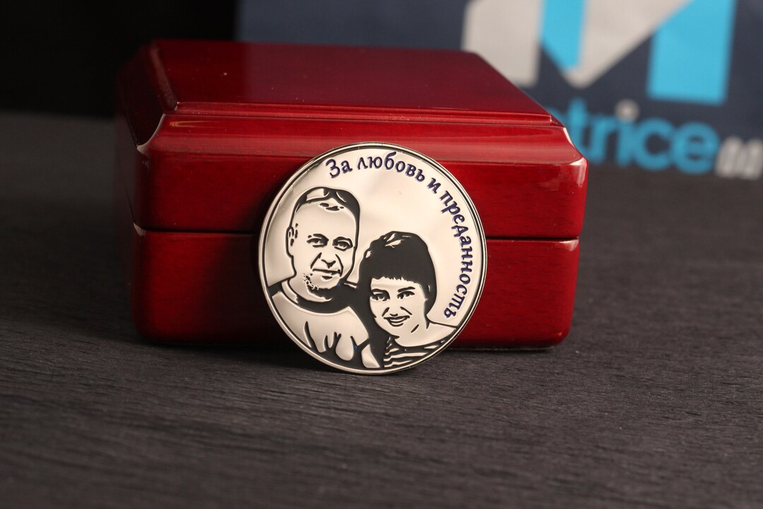 Family Memory Wedding Silver Coin Custom Gift for Husband Wife ...