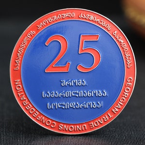 Blue With Red Design Commemorative Gift Coin Personalized Custom Coin ...