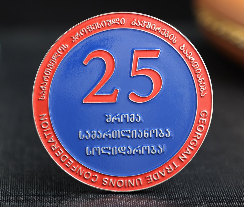 Blue With Red Design Commemorative Gift Coin Personalized Custom Coin ...
