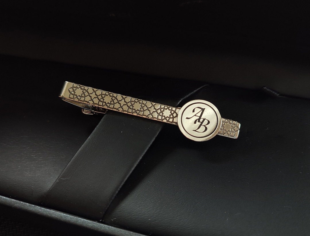 Sterling Silver Tie Bar Engraved, Silver Tie Clip Personalized With ...
