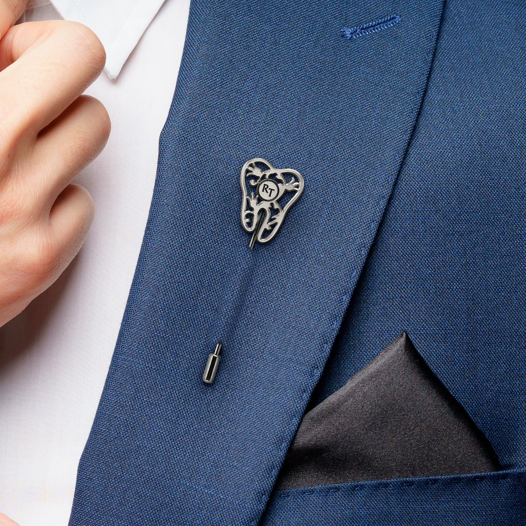 Dentist Lapel Pin With Initials, Initials Tie Pin Silver 925, Custom ...