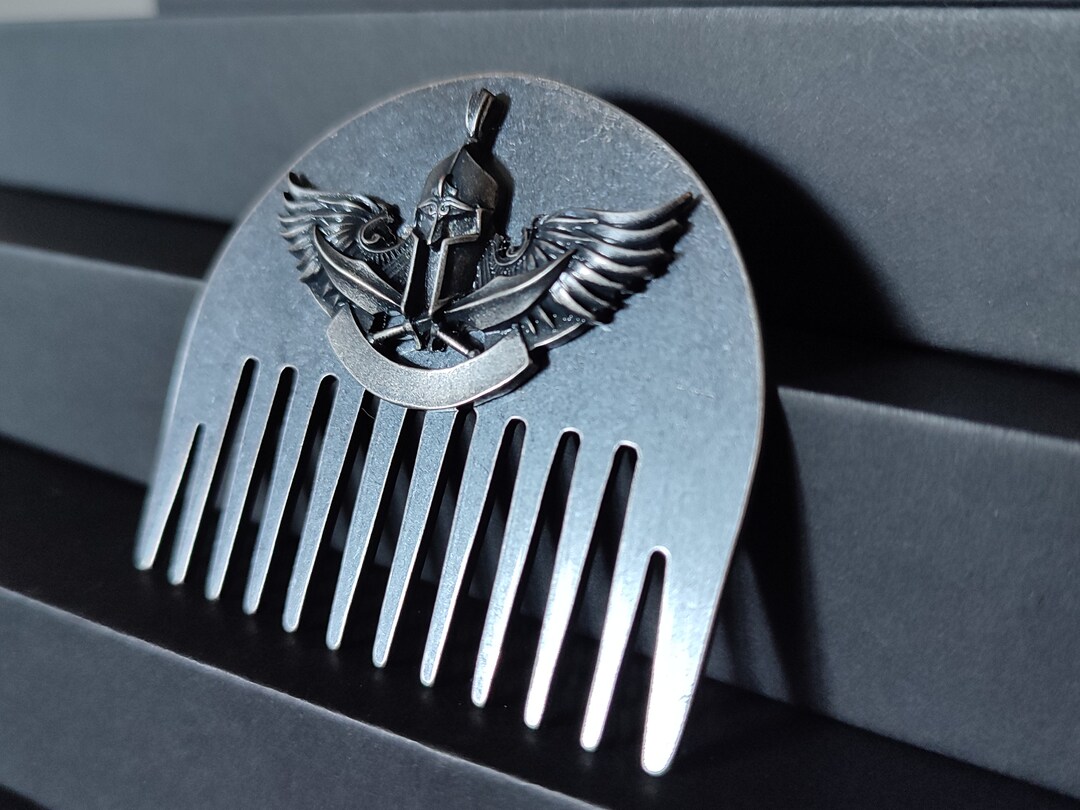 Personalized Men's Metal Comb With Spartan Helmet, Viking Beard Comb ...