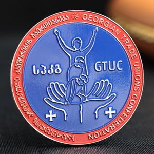 Blue With Red Design Commemorative Gift Coin Personalized Custom Coin ...