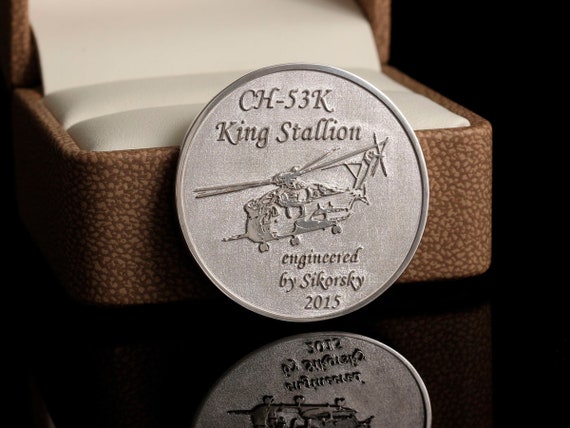 Helicopter Print Pilot Present Personalized Coin Engravable | Etsy