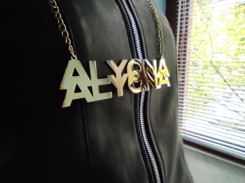 Personalized Large Custom Names Chain Necklace, Hip Hop Personalized ...