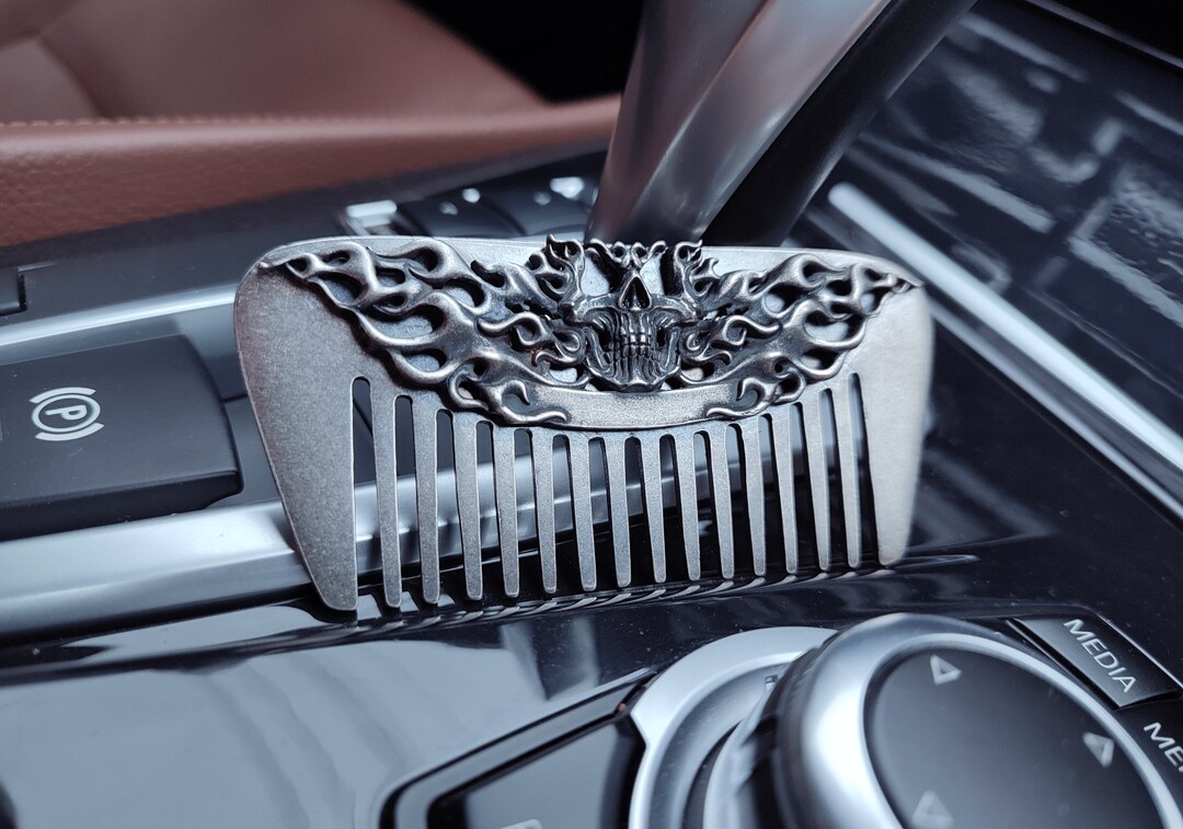 Unique Men's Comb Skull on Fire for Hair Beard or Mustache ...