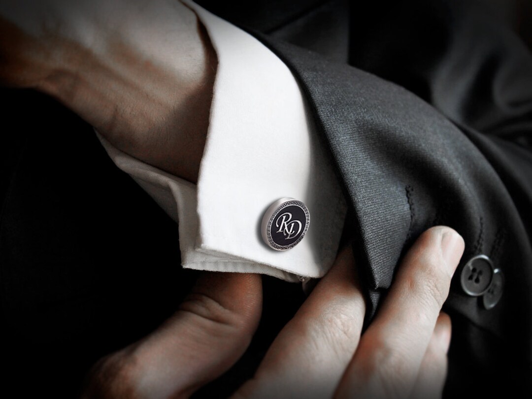 Personalized Enamel Cufflinks, Mens Jewelry, Presonalized Gifts for Men ...