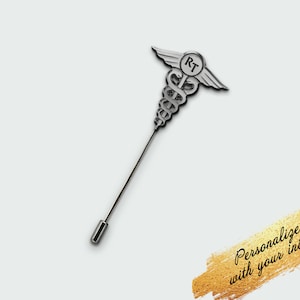 Lapel Pin With Initials for Doctor, Initials Tie Pin Silver 925, Custom ...