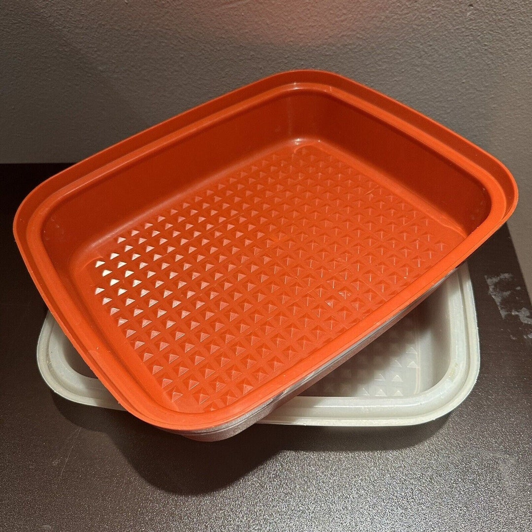 Vintage Tupperware 12 Paprika Red Large Meat Marinade Container & Lid ...