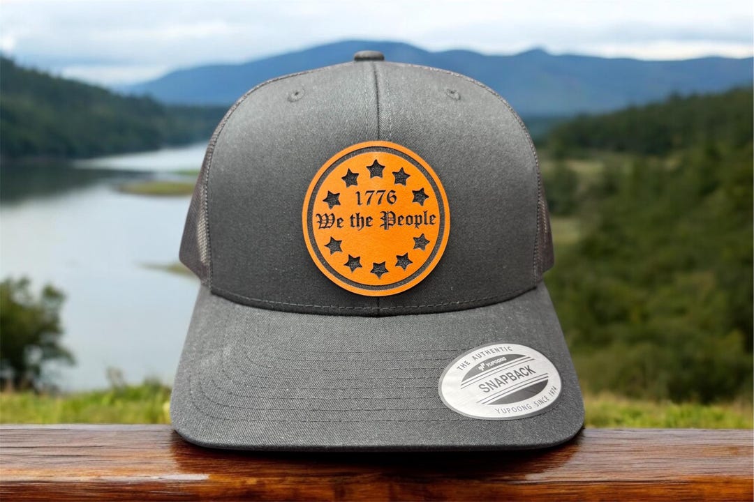 We the People Leather Patch Trucker Cap - Laser Engraved - Etsy