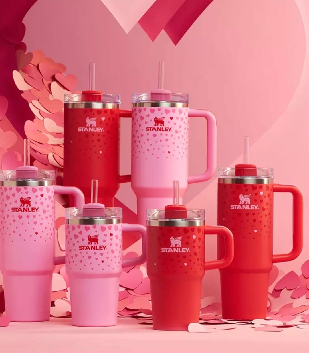 Ruby Hearts Stanley Red/pink Personalized Laser Engraved 40oz, 30oz ...