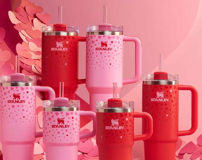 Ruby Hearts Stanley Red/pink Personalized Laser Engraved 40oz, 30oz ...