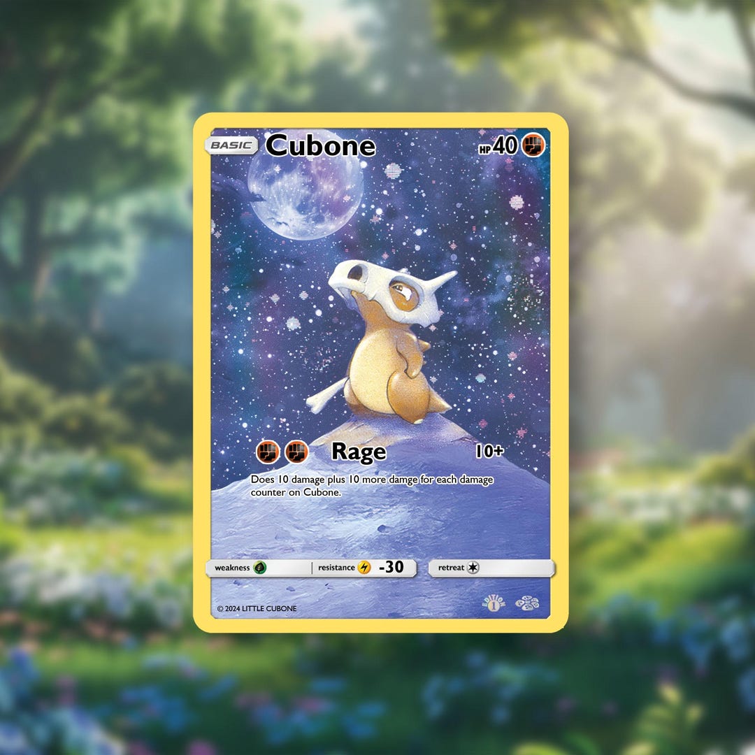 Cubone - Custom Holographic Card - Etsy