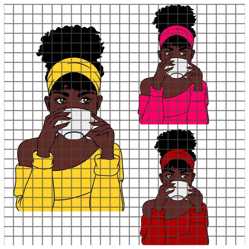Woman With Coffee Mug Svg Black Woman Sipping Tea Svg Black Etsy