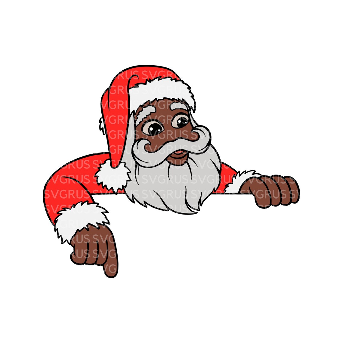 Santa Svg, Black Santa Claus SVG, Black Santa Svg, Christmas Svg ...