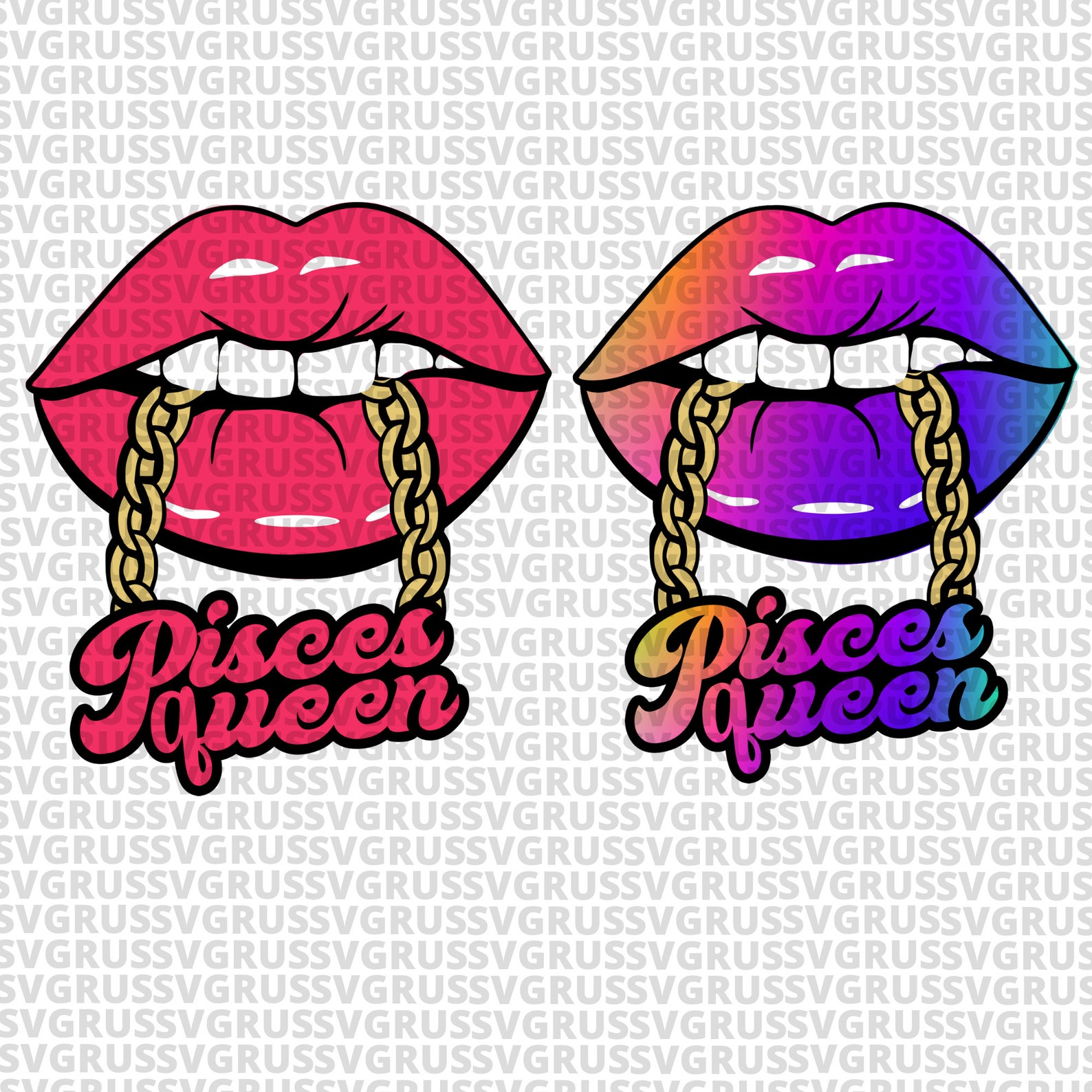 Pisces Queen Zodiac Lips SVG, Birthday Svg, Birthday Girl Svg, Zodiac ...