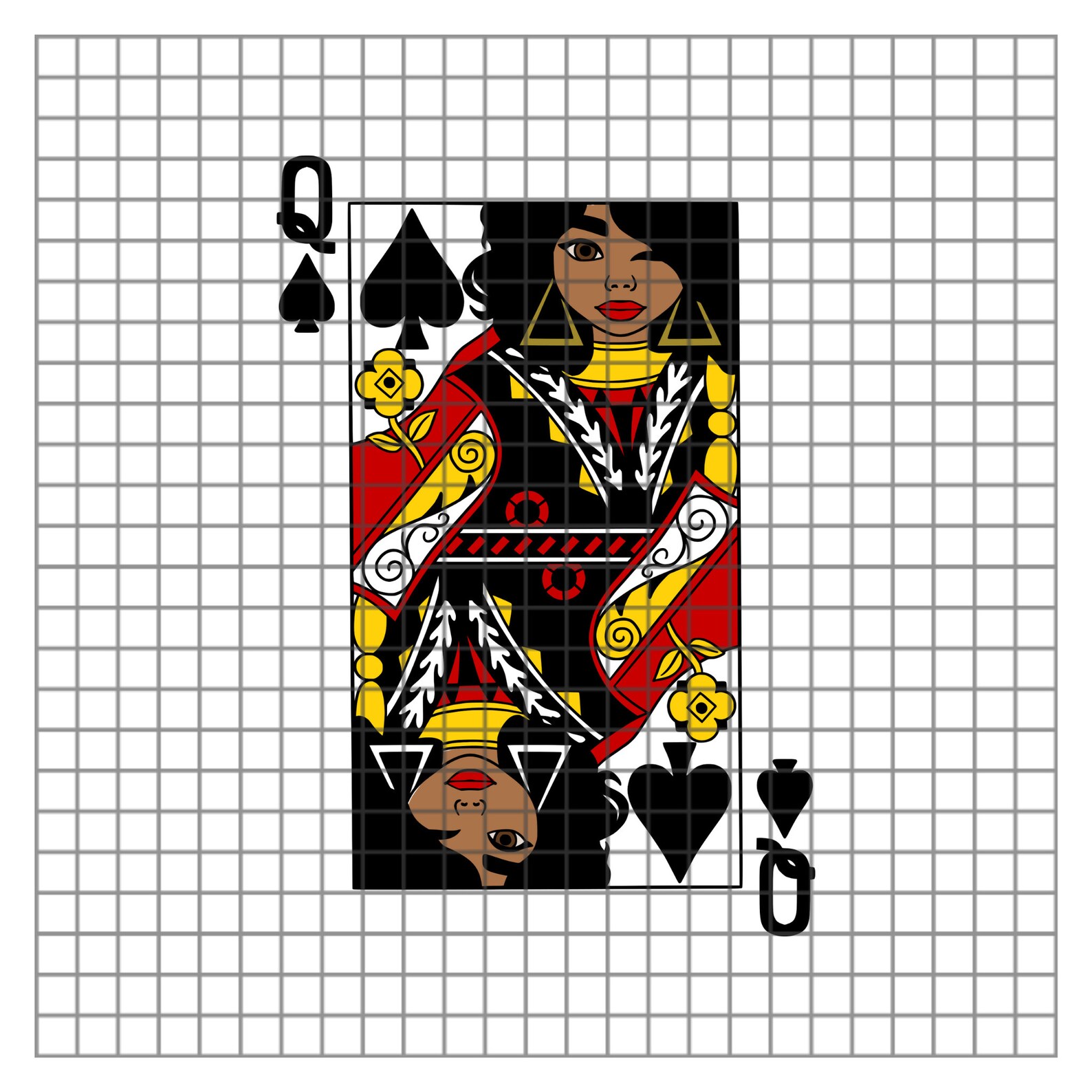 Queen of Spades Svg Card Svg Black Woman Svg Woman Clipart - Etsy