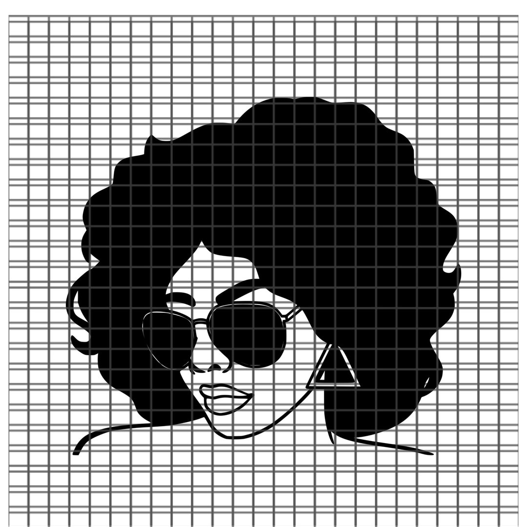 Black Women Outline Svg, Black Woman With Sunglasses SVG, Afro Doll Svg ...