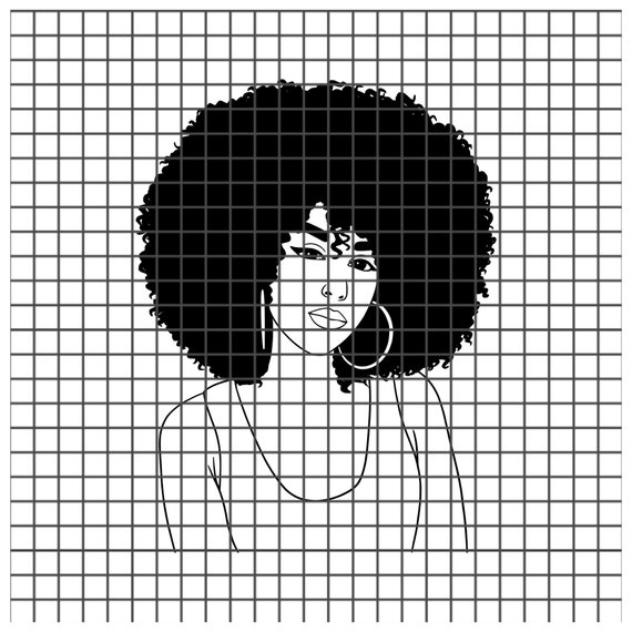 Afro Black Woman Outline svg Curly Hair Black Woman outline | Etsy México