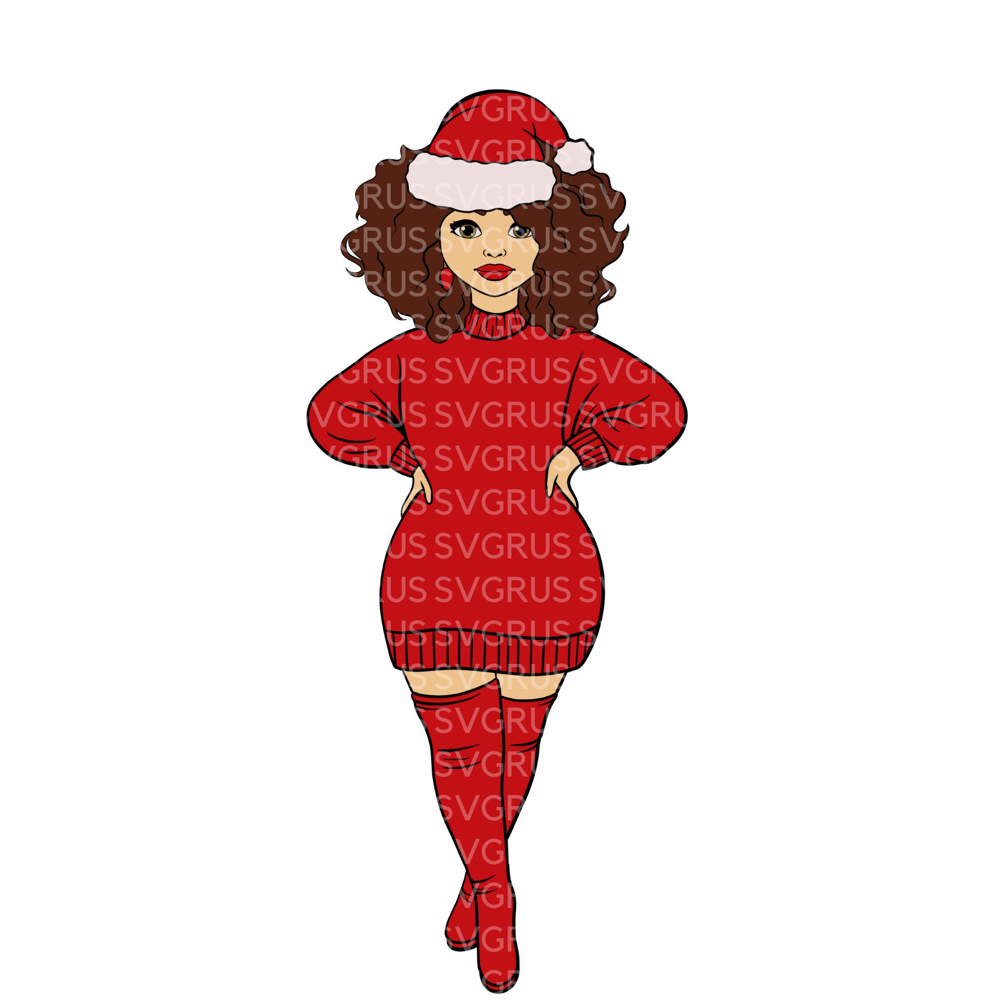 Christmas Svg, Christmas Doll, Woman Svg, Woman Clipart, Christmas ...