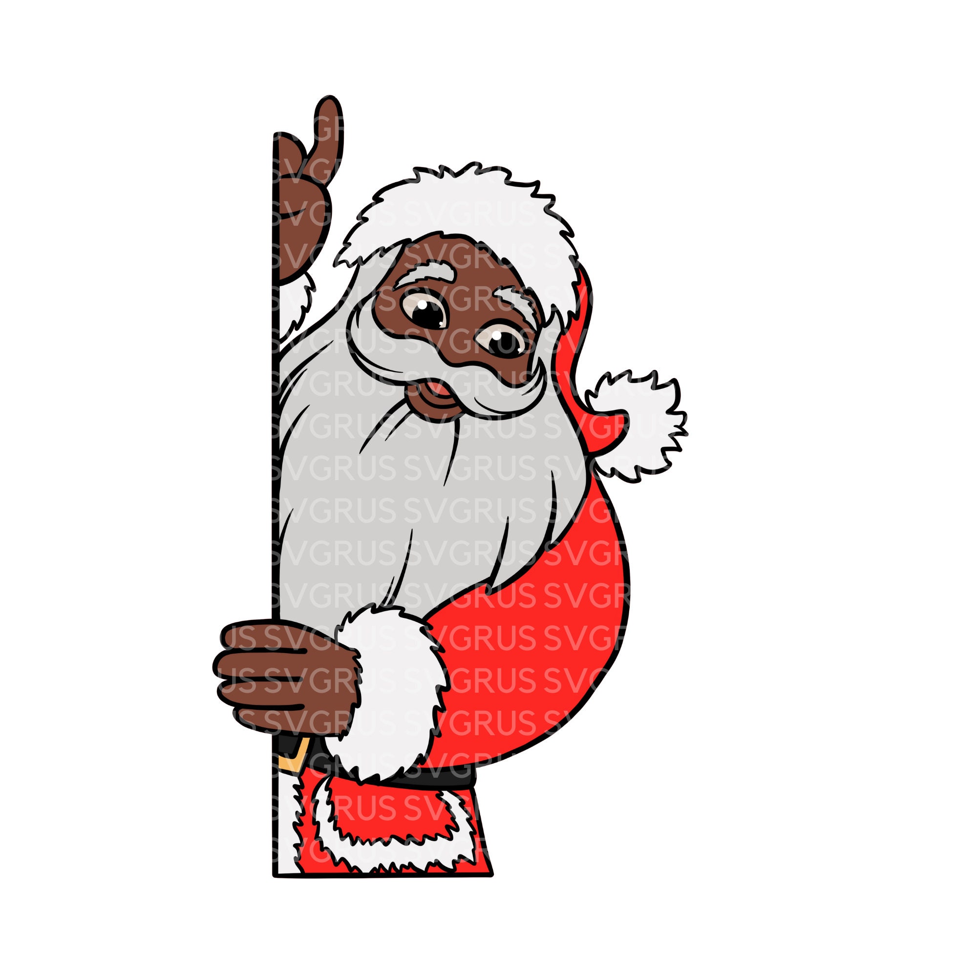 Santa Svg Black Santa Claus SVG Black Santa Svg Christmas - Etsy