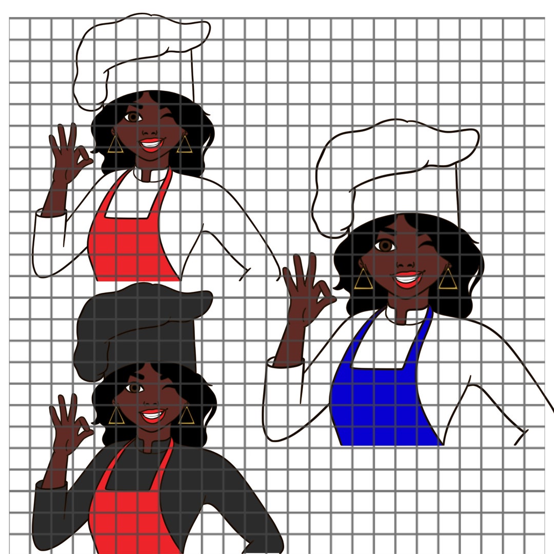 Black Woman Chef Svg, Black Woman Chef Svg, Black Woman Svg, Black ...